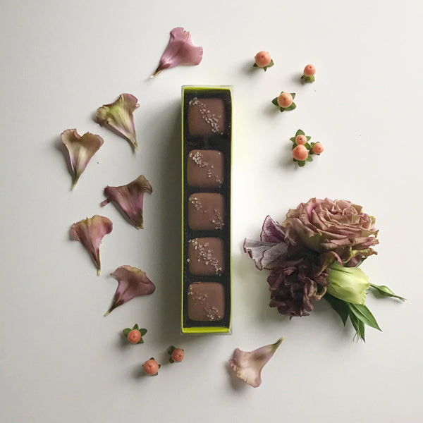 Whimsy Chocolates 5 Piece Salted Caramels — Flower Friends